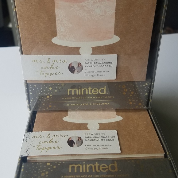 Minted | Party Supplies | Mr Mrs Cake Topper 2ct Notecards Envelopes ...
